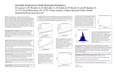 Ppt Ensemble Prediction For Earth Orientation Parameters Powerpoint Presentation Id 5119723