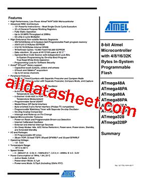 ATMEGA48A Datasheet PDF ATMEL Corporation