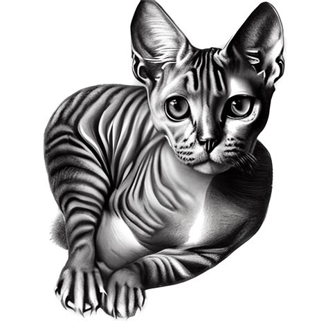 A Sphynx Cat Playfully Poses In A Sketch Creative Fabrica