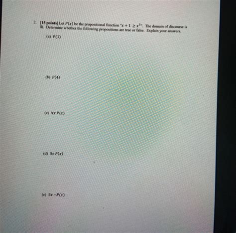 solved 2 [15 points] let p x be the propositional