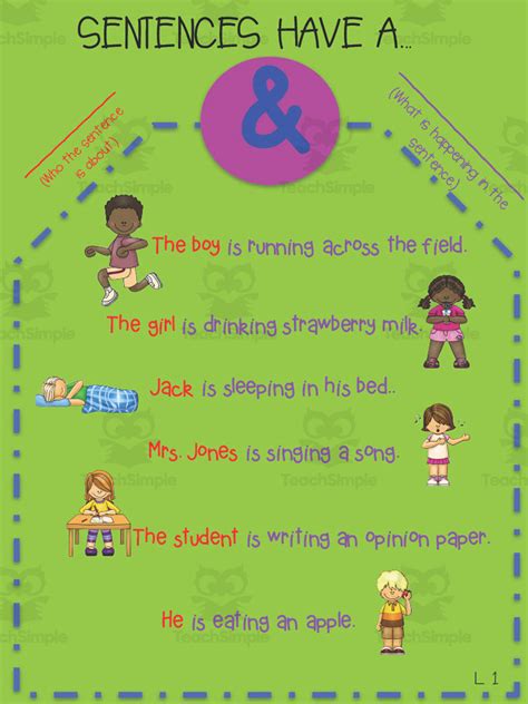 Subject And Predicate Anchor Chart By Teach Simple