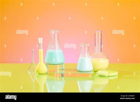 Laboratory Concept With Lab Equipments Erlenmeyer Flask Boiling