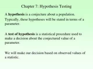 PPT Chapter Hypothesis Testing PowerPoint Presentation Free Download ID