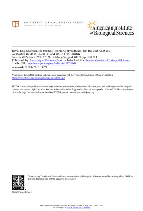 Pdf Revisiting Chamberlin Multiple Working Hypotheses For The 21 St