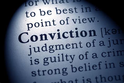 Definition Of The Word Conviction Stock Image Image Of Conviction