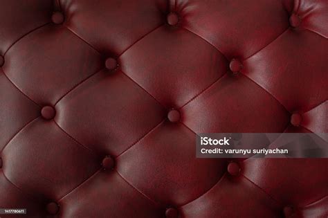 Red Sofa Texture Close Up Sofa Luxury Design Skin Background Stock