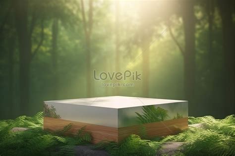 생성 Ai를 사용하여 자연 경관 앞에서 제품 프레젠테이션을 위한 디스플레이 연단 사진 무료 다운로드 Lovepik