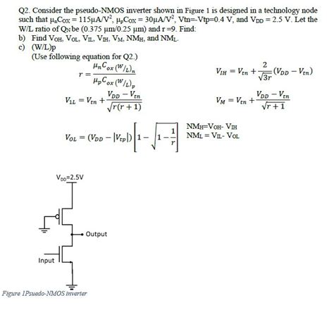 Solved Q2 Consider The Pseudo Nmos Inverter Shown In Figure