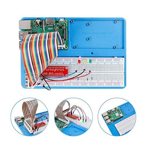 Sunfounder Breadboard Kit Rab Holder 830 Points Solderless Circuit Breadboard Jumper Wires