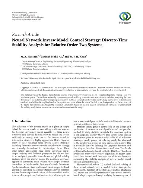 Pdf Neural Network Inverse Model Control Strategy Discrete Time