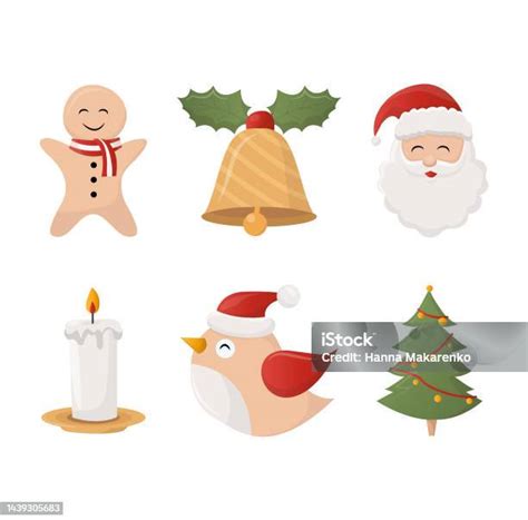 크리스마스 아이콘 세트입니다 산타 클로스 크리스마스 트리와 촛불 휴일 카드 2019년에 대한 스톡 벡터 아트 및 기타 이미지 2019년 3차원 형태 개념 Istock