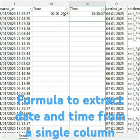 Formula To Extract Date Time From A Single Column Into Two Separate Columnshorts Youtube