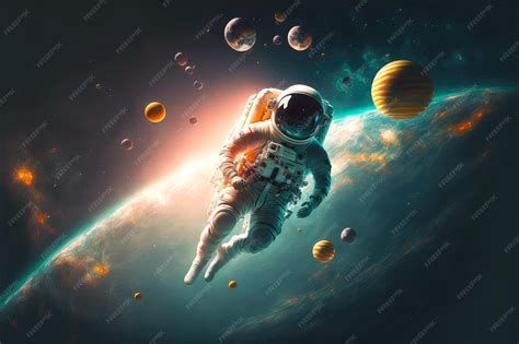 Premium Photo Gravity In E Floating Astronaut Observing Movement Of Planets