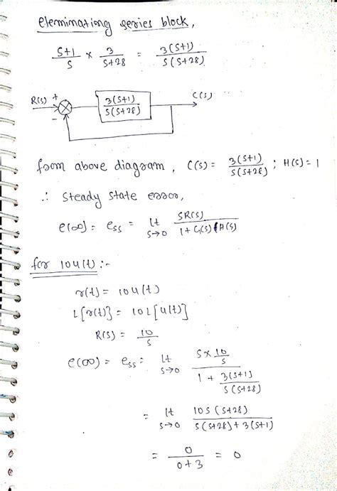 [solved] For The System Shown In Figure P7 3 What Steady State Error Can Be Expected For The