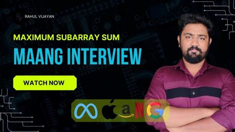 Rahul Vijayan On Linkedin Master Kadanes Algorithm Maximum Subarray Sum Explained For Maang