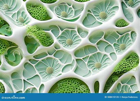 Abstract Biomimetic Pattern With Green Spherical Structures Stock Image Image Of Biotechnology
