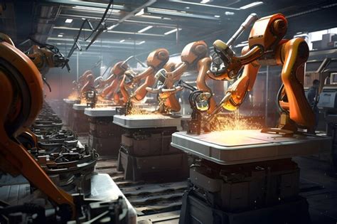 Cuttingedge Robotics A Glimpse Into The Future Of Automated Factories Premium Ai Generated Image