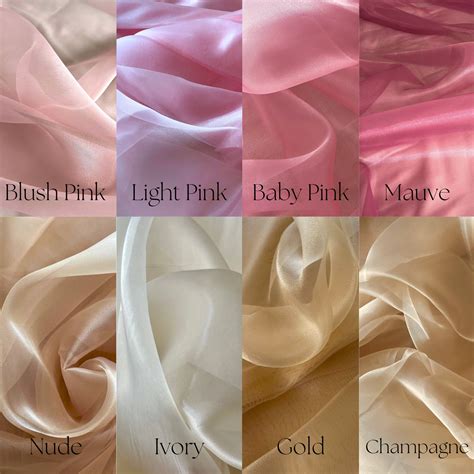 Sheer Crystal Organza Fabric By The Yard Pastel Colors Solid Sheer