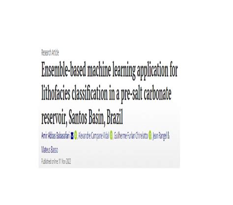 Ensemble Based Machine Learning Application For Lithofacies