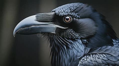 A Close Up Of A Raven S Head Showcases Its Intricate Feathers Sharp