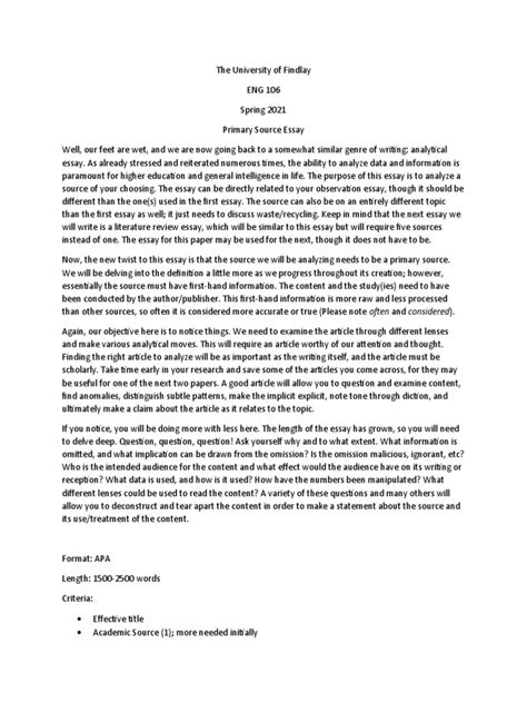 Primary Source Essay Two Download Free Pdf Primary Sources Essays