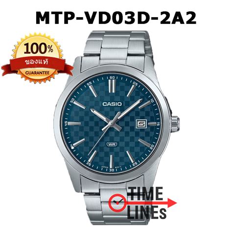 Casio ของแท้ รุ่น Mtp Vd03b Mtp Vd03d Mtp Vd03g Mtp Vd03l นาฬิกาข้อมือผู้ชาย หน้าปัดลายตาราง