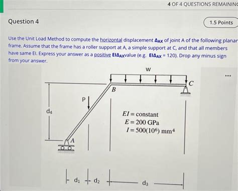 solved use the unit load method to compute the horizontal