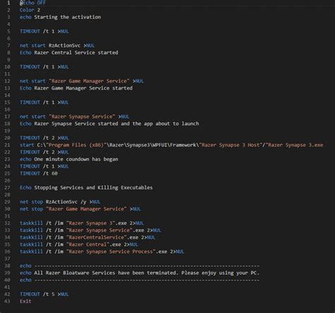 Script To Kill All Razer Bloatware Rrazer