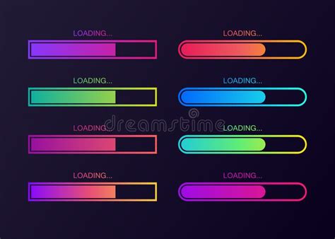 Vector Progress Loading Bar Set Process Indicator Stock Vector