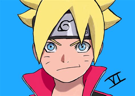 Boruto Naruto Next Generations Face Blue Eyes Illustration Anime