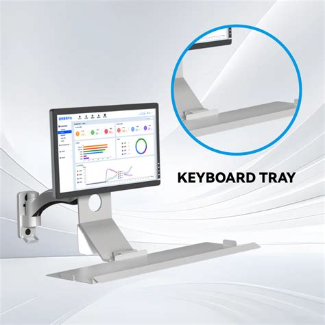 China All Aluminum Single Section Arm Mount With Keyboard Tray