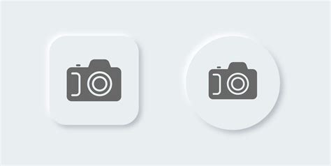 Camera Solid Icon In Neomorphic Design Style Foto Signs Vector Illustration 17658139 Vector