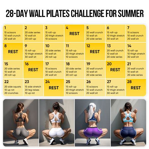 28 Day Wall Pilates Challange Free Pdf Free Chart For Beginners