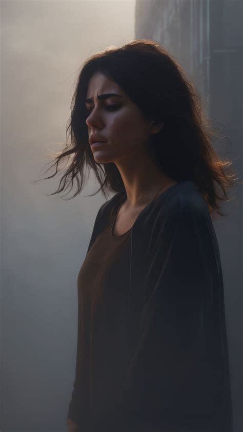 2 Young Woman With Dark Brown Hair Crying Shadow By Bigdjessie On