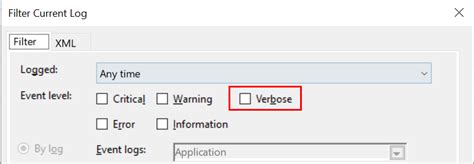 Change Event Viewer Log Level Mapping For Debug And Or Trace Issue