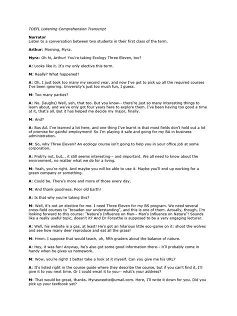 Toefl Listening Script 2 Pdf