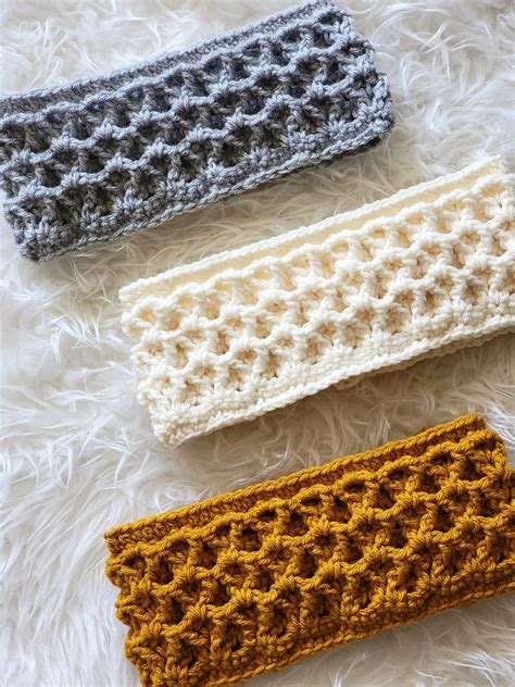Headband Ear Warmer Crochet Pattern Twisted Lines Crochet Headband