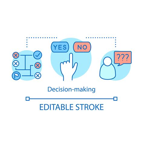 Decision Making Concept Icon Determination Strategic Thinking Idea Thin Line Illustration
