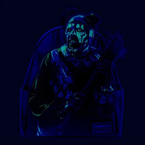 Loungefly Mini Backpack Terrifier Art The Clown Blood Splatter Glow