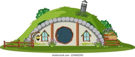 Hobbit House Isolated On White Background Stock Vector Royalty Free 2196832593 Shutterstock