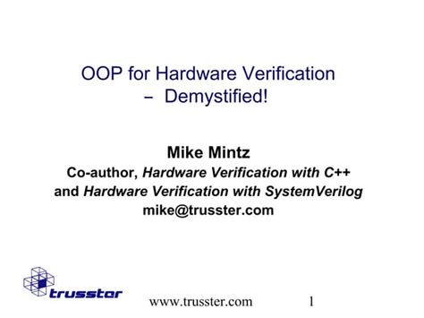Oop For Hardware Verification Demystified Ppt
