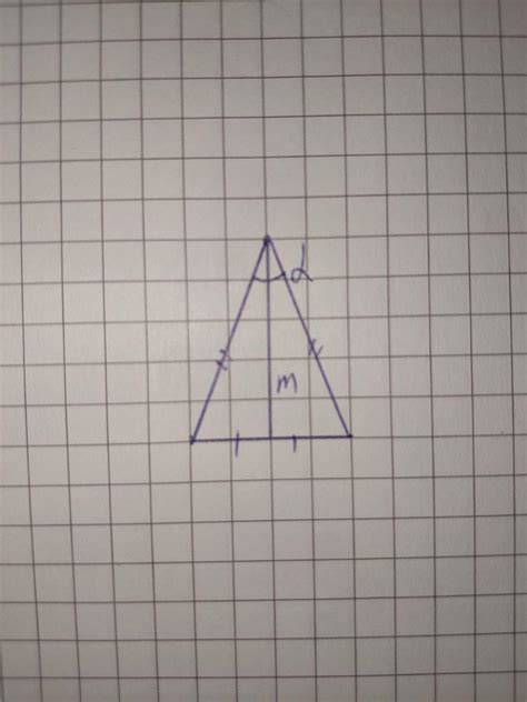 побудуйте рівнобедрений трикутник за кутом а при вершині й медіаною M проведеною до основи