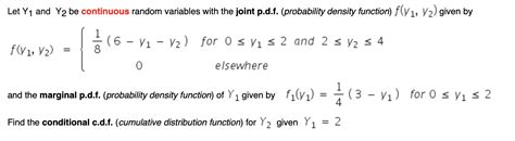 Solved Let Y1 And Y2 Be Continuous Random Variables With The