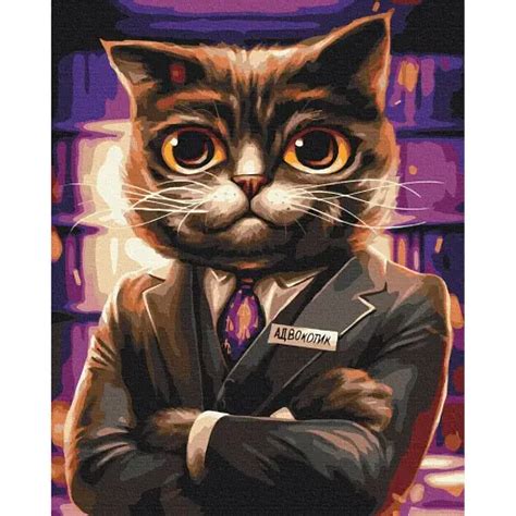 Картина за номерами Brushme Котик адвокат ©Маріанна Пащук 40x50 см купити у Києві Україні