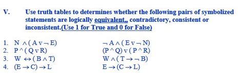 Solved V Use Truth Tables To Determines Whether The Chegg