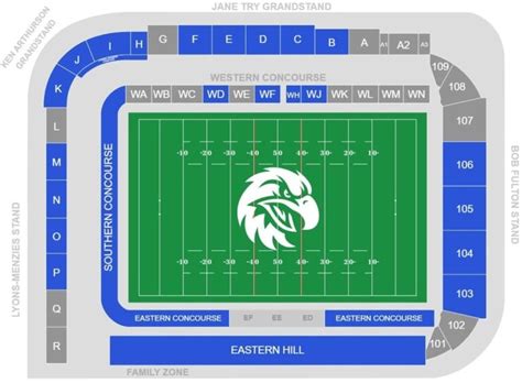 4 Pines Park Stadium Seating Map With Seat Numbers Brookvale Oval Map