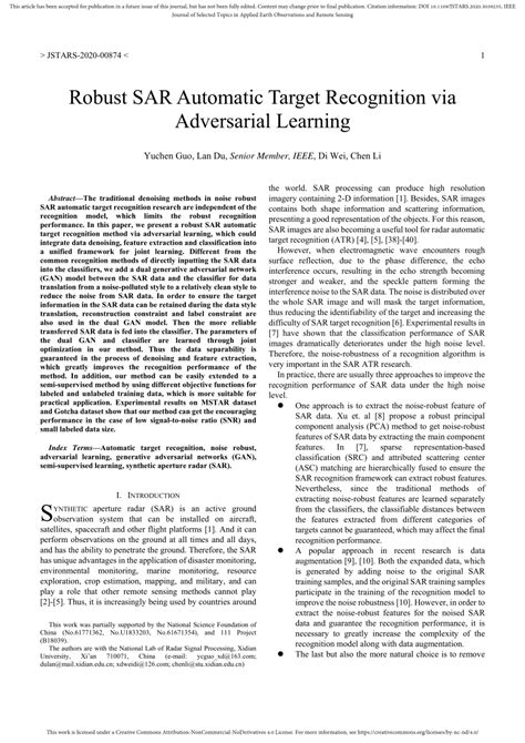 Pdf Robust Sar Automatic Target Recognition Via Adversarial Learning