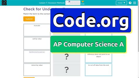 Csa Unit 2 Lesson 71 Tutorial With Answers Youtube