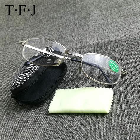 Alloy Folding Reading Glasses Men Women Reading Glasses With Box Telescopic Leg Foldable