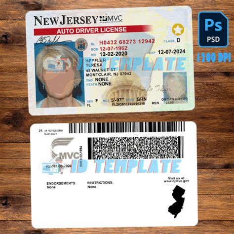 New Jersey Driving License New Psd Template 1200dpi